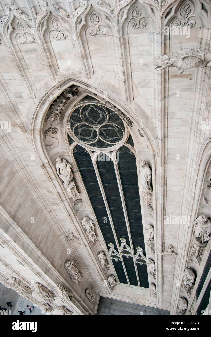 glass window of Milan's Duomo, Italy Stock Photo - Alamy