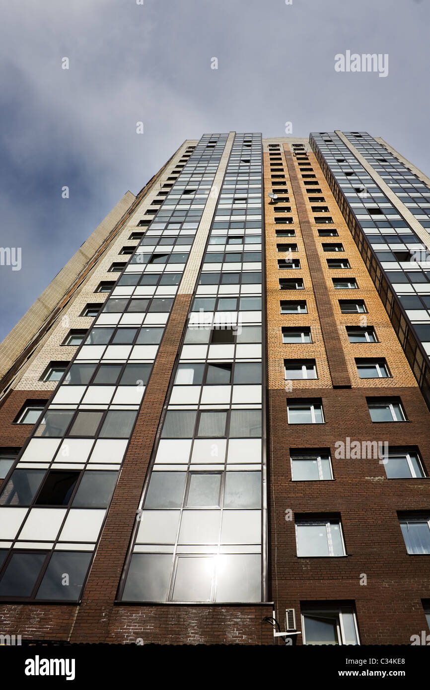 New high-rise building of glass and brick Stock Photo - Alamy