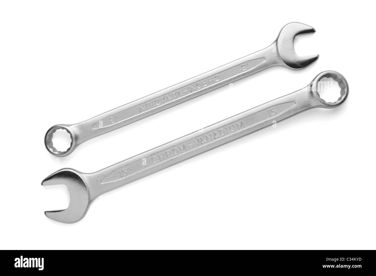 Pair of spanners, isolated on a white background Stock Photo - Alamy