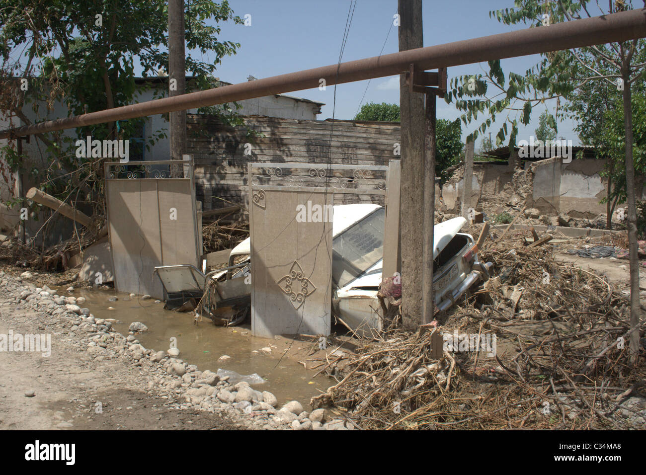 Center of Kulyab tow destroyed during natural disaster in May 2010 ...