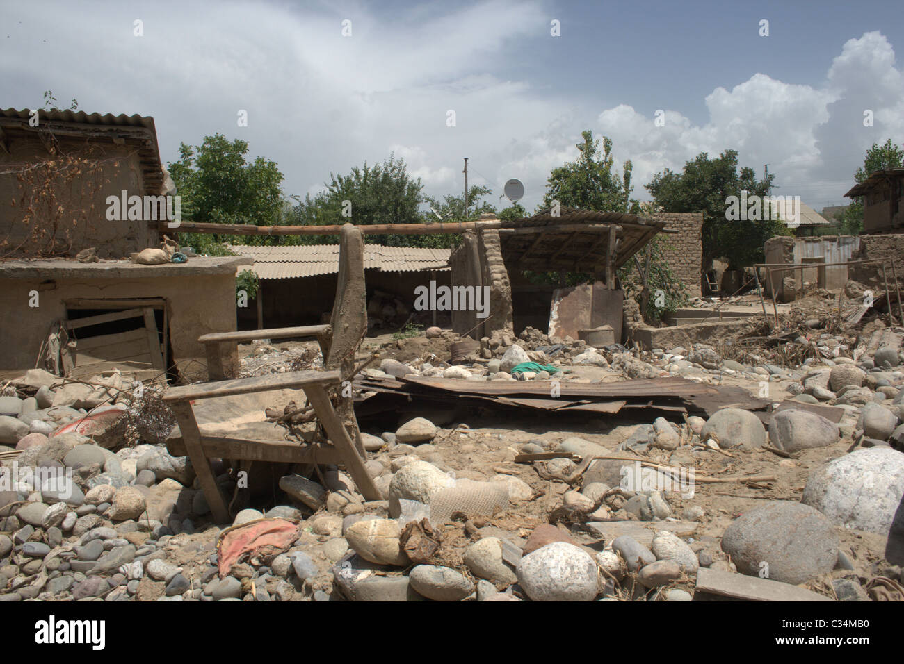 Tajik town Kulyab after disaster in May 2010 Stock Photo - Alamy
