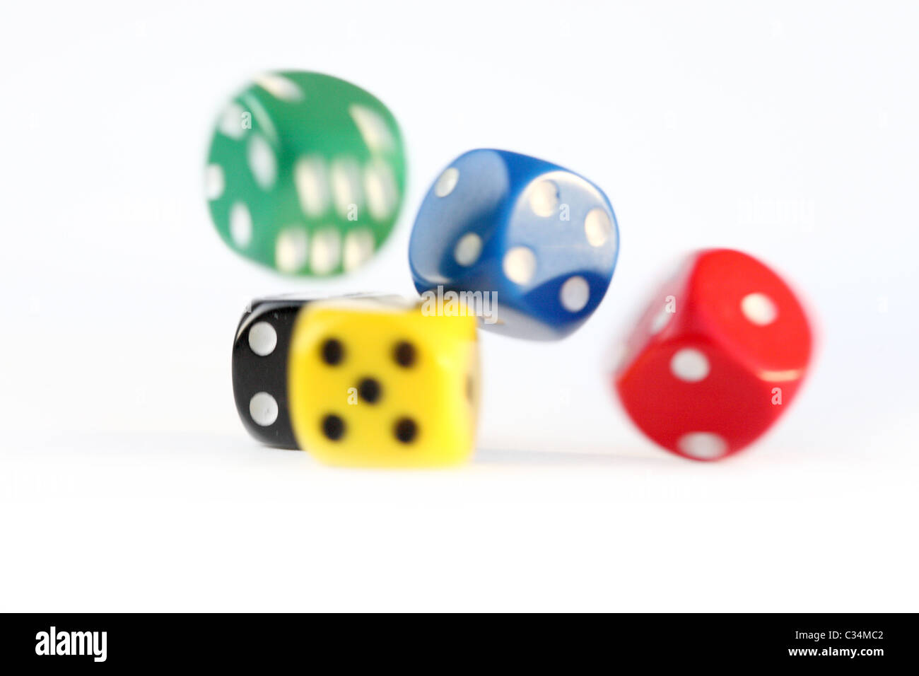 Red dice rolling bouncing hi-res stock photography and images - Alamy