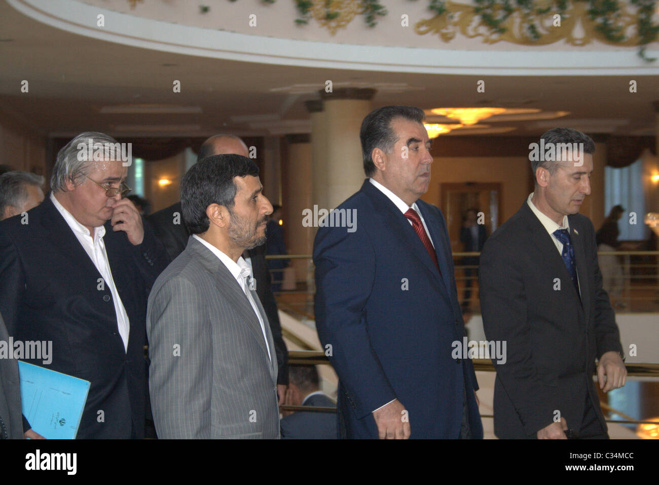 Presidents of Tajikistan Emomali Rahmon and Iran Mahmoud Ahmadinejad ...