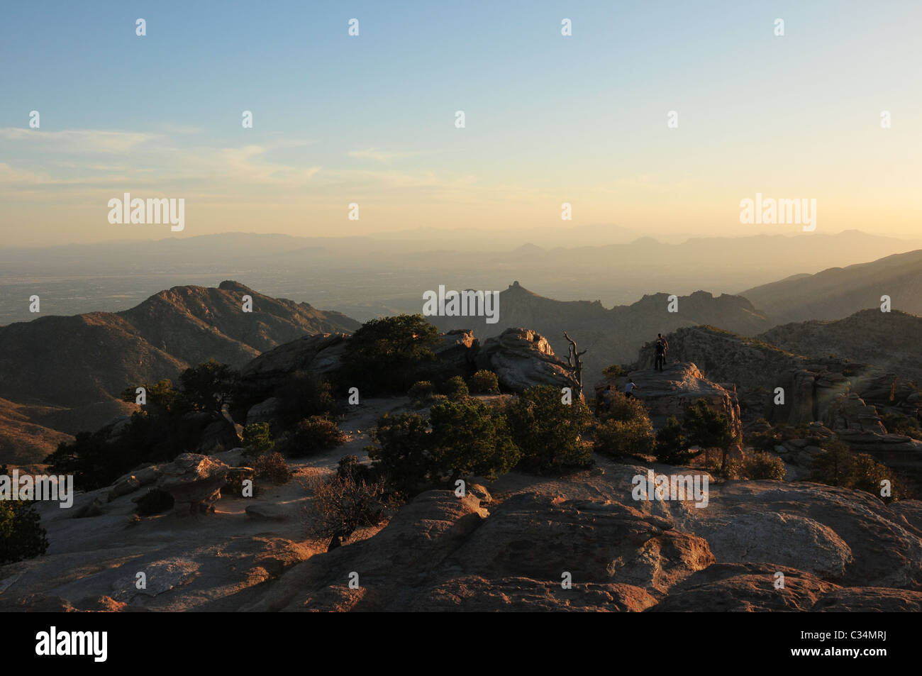 Tourists at Windy Point Vista on Mount Lemmon, Tucson, Arizona, USA ...