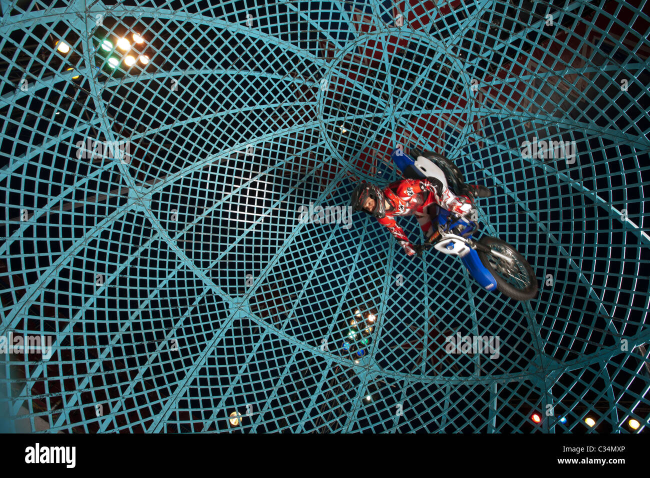 Circus Ball of Death motorcycle stunt team Stock Photo - Alamy