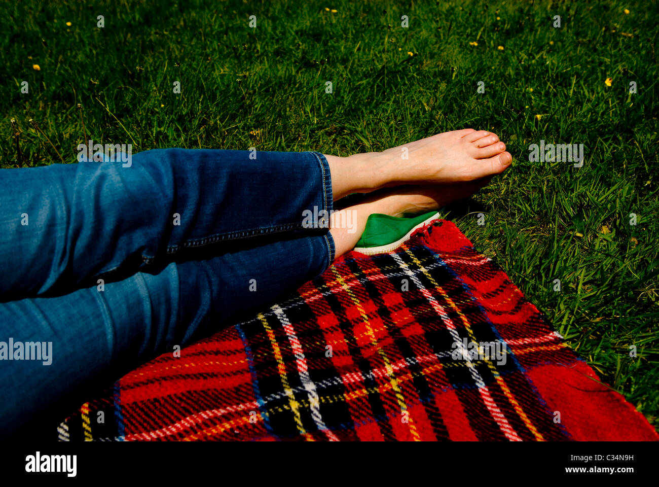 Person relaxing outside Stock Photo - Alamy