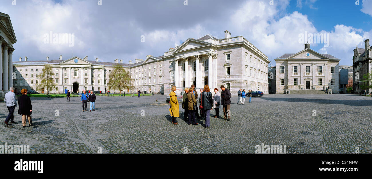 Dublin, Co Dublin, Ireland, Trinity College And Parliament Square Stock ...