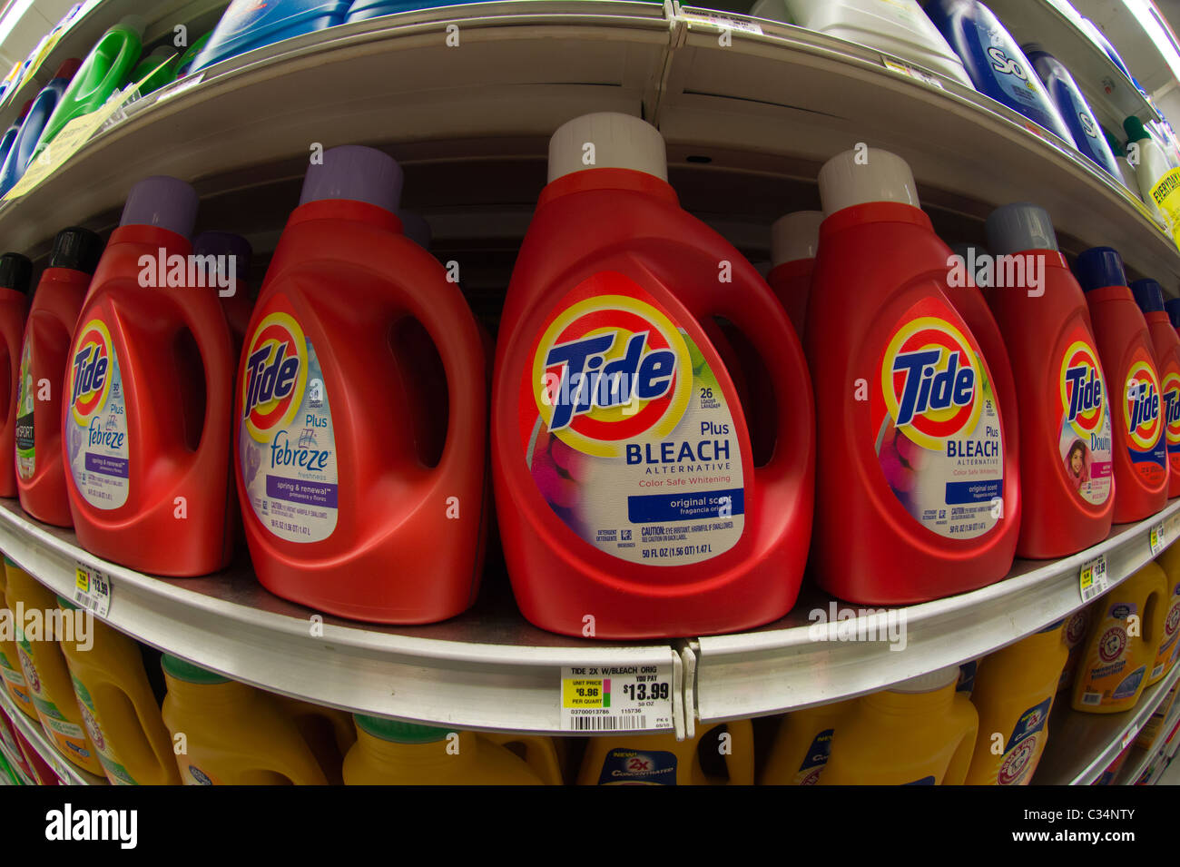 A display of Procter & Gamble's Tide detergent on supermarket shelves in New York Stock Photo ...
