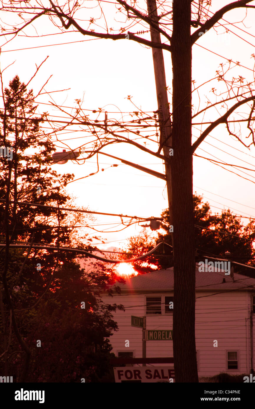 Suburban Spring Sunset Stock Photo - Alamy