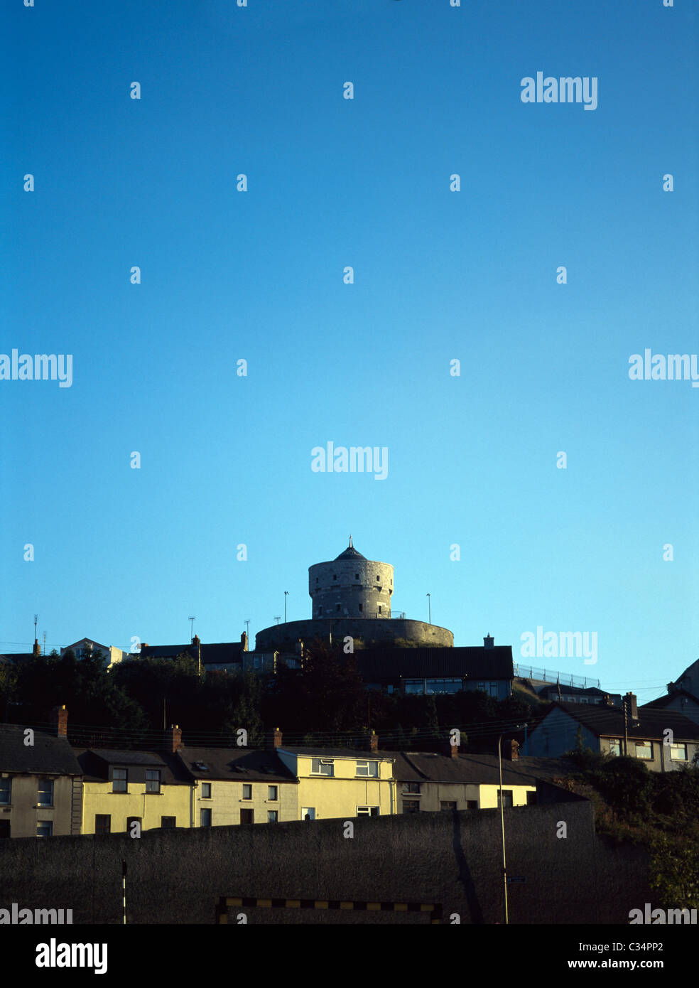 Drogheda,Co Louth,Ireland;The Millmount Tower Above Houses Stock Photo ...
