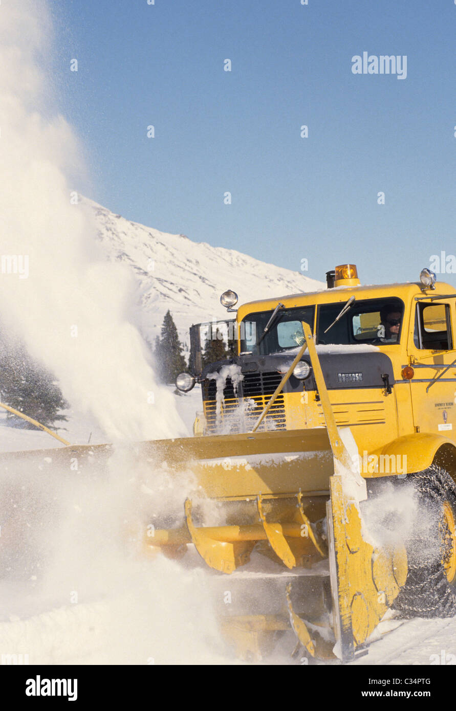 Snow Plow, Denali Park Road, Denali National Park, Alaska Stock Photo ...