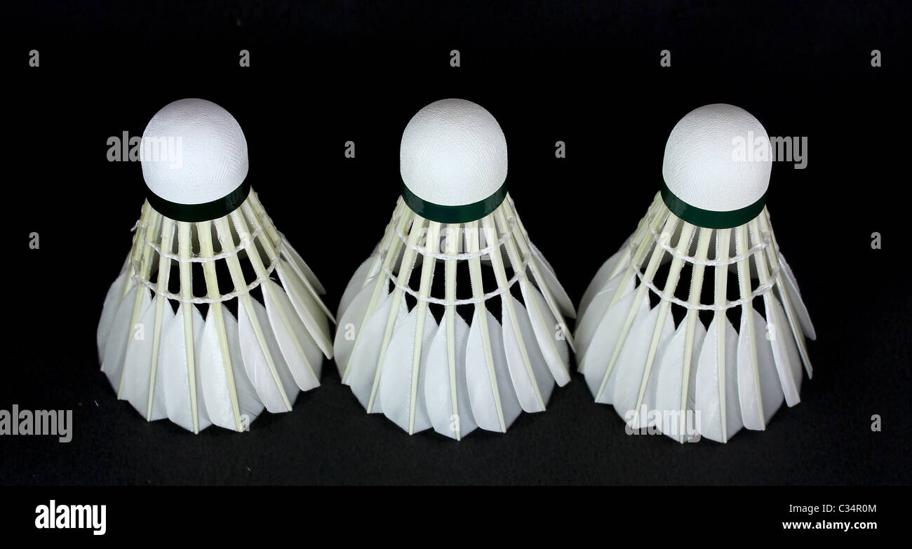 Shuttlecock isolated on black background Stock Photo - Alamy