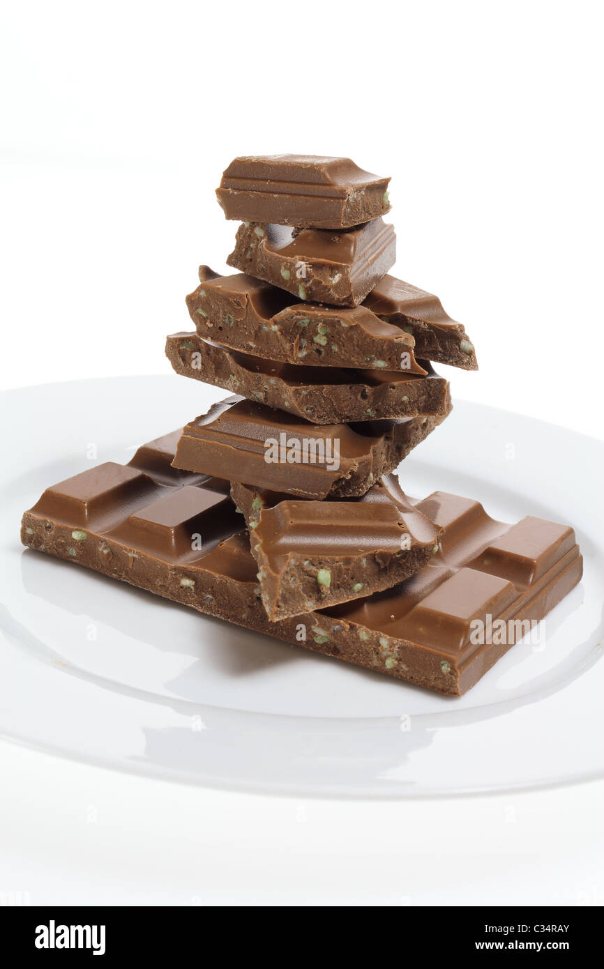 Stack of Chocolate Pieces Stock Photo - Alamy