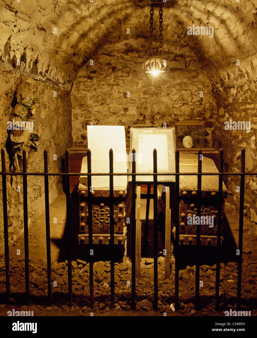 Two Tombs As Part Of A Museum Display In A Catacomb Stock Photo - Alamy