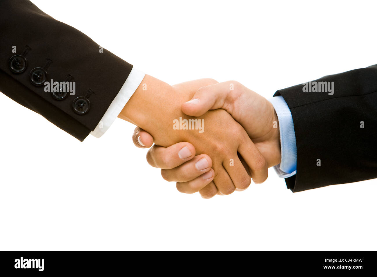 Photo of handshake of business partners after striking deal Stock Photo ...