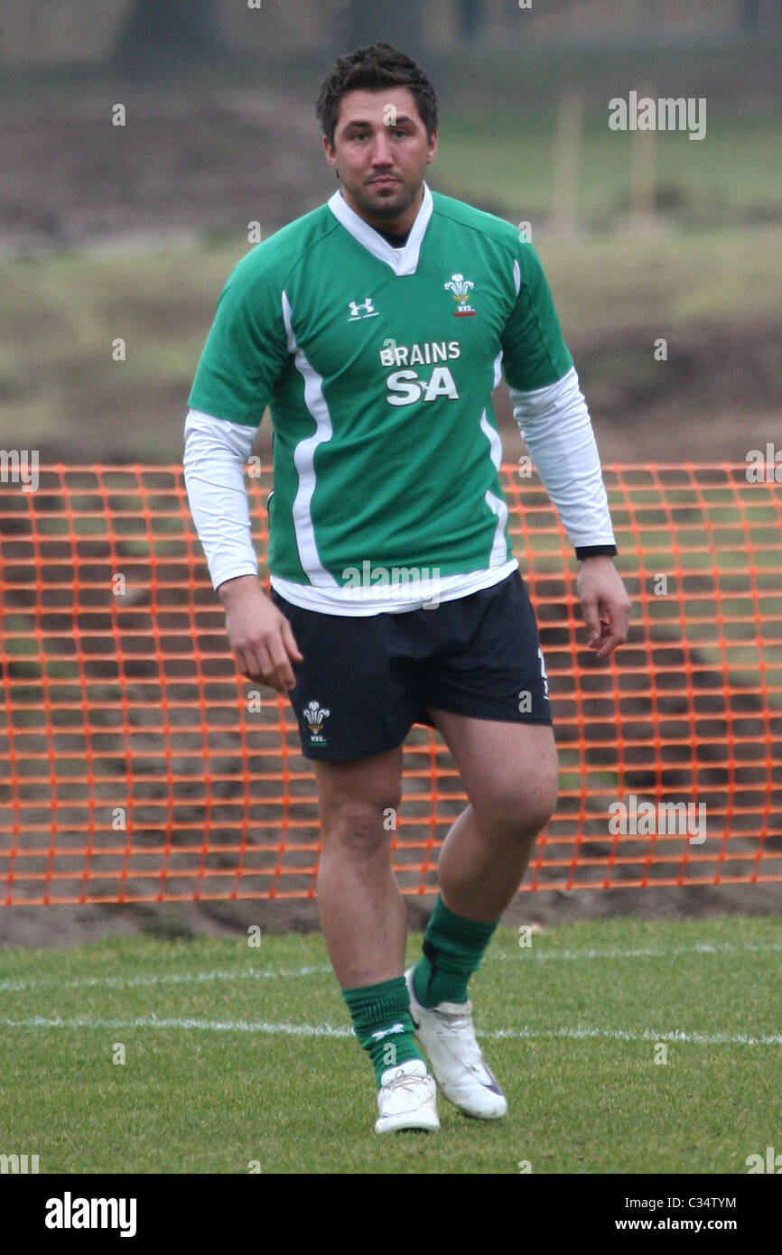 Gavin Henson trains with fellow Welsh Rugby Union (WRU) teammates in ...