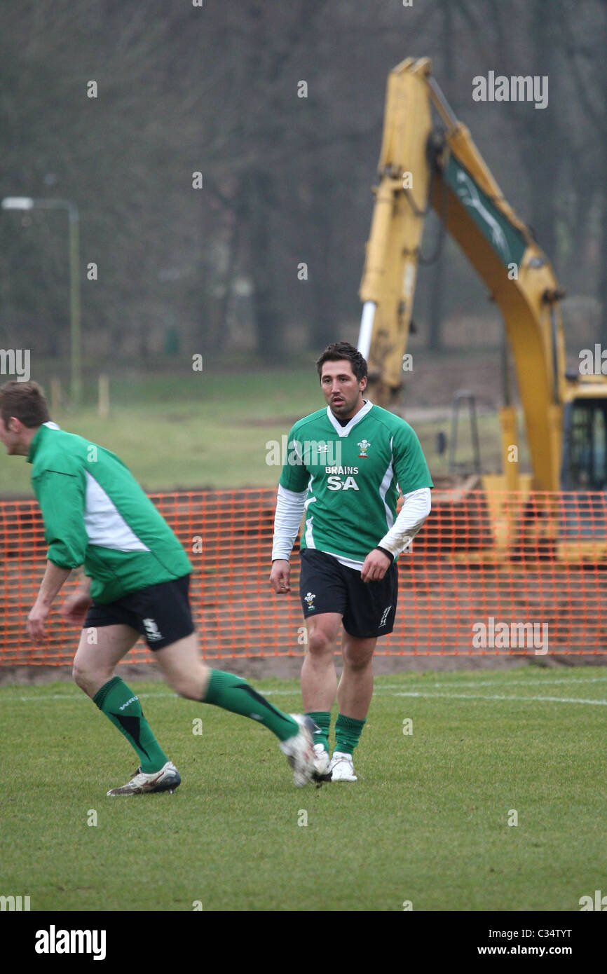 Gavin Henson trains with fellow Welsh Rugby Union (WRU) teammates in ...