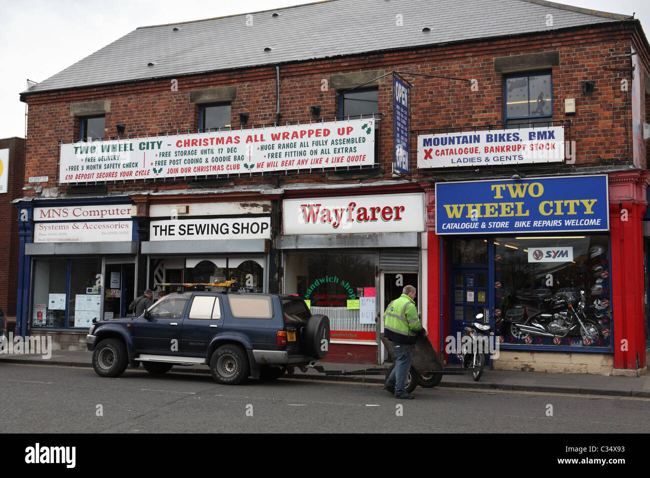 A row of shops in Regent Street, Blyth, north east, England Stock Photo ...
