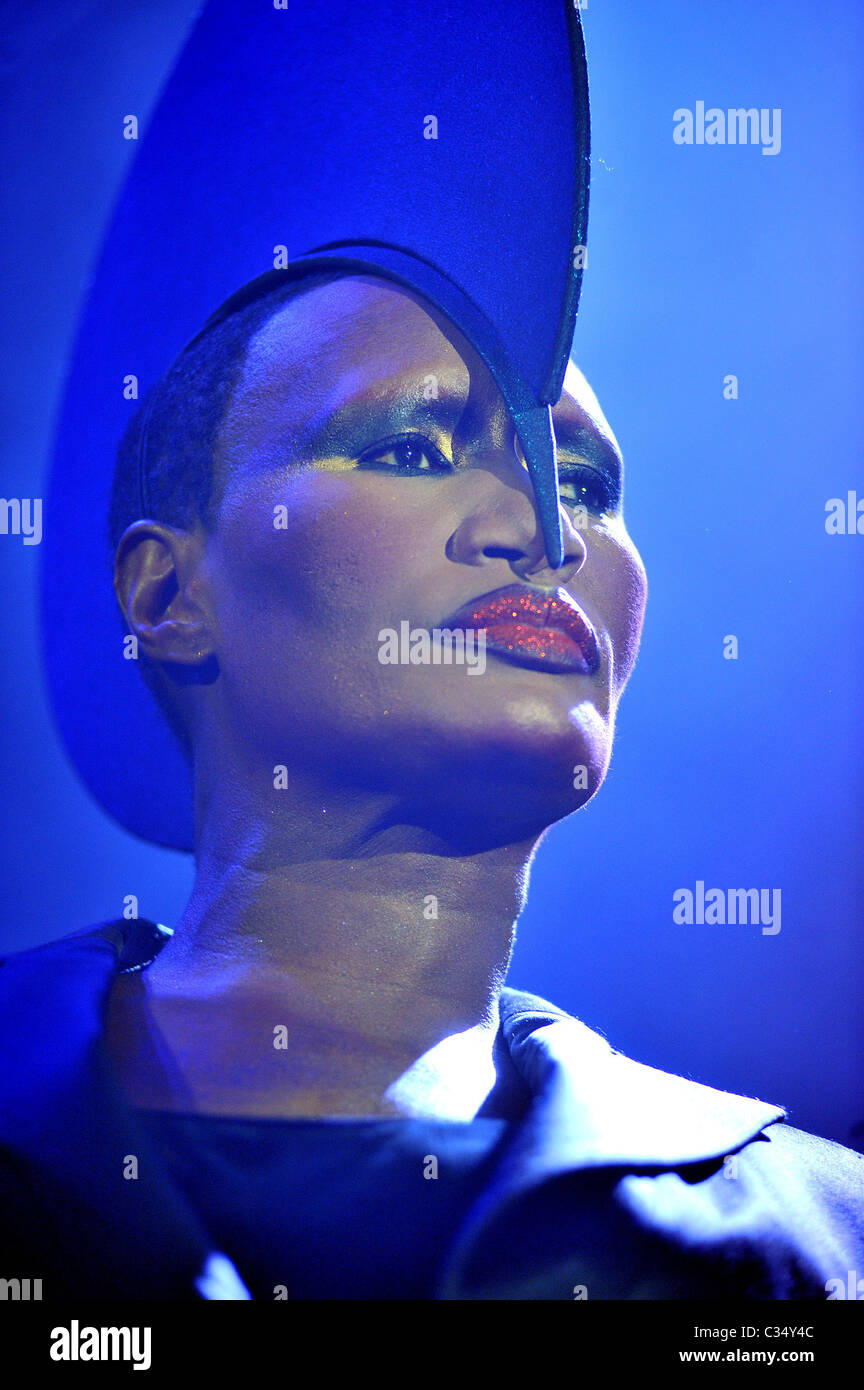 Grace Jones performing live at the Roundhouse London, England - 30.01. ...