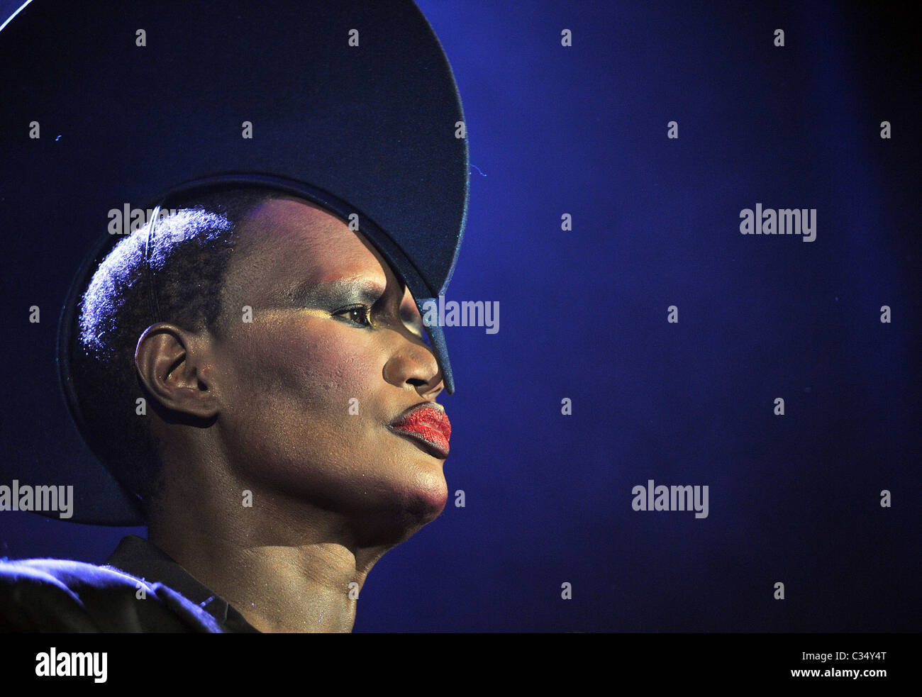 Grace Jones performing live at the Roundhouse London, England - 30.01. ...