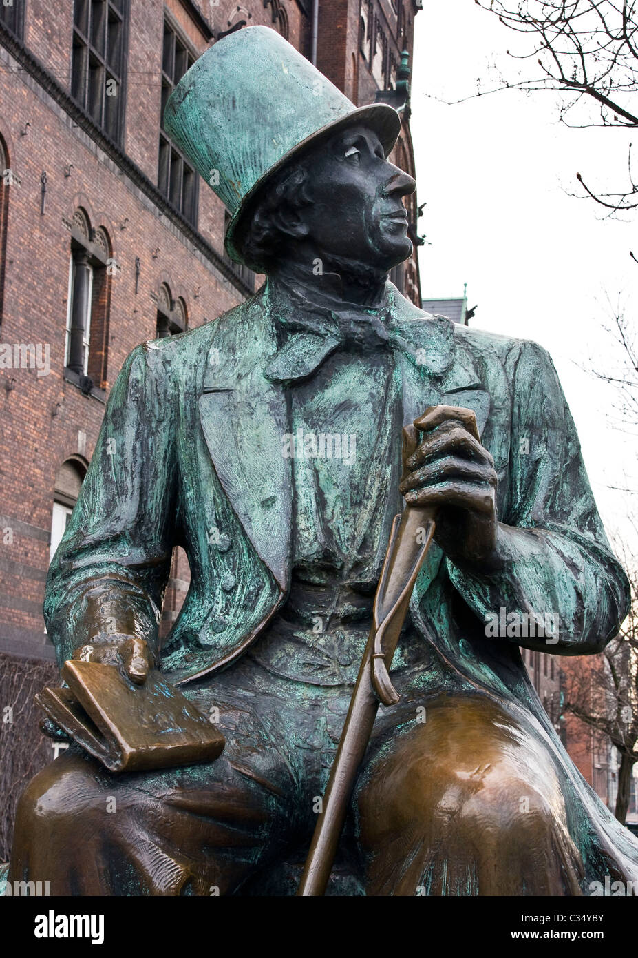 Bronze statue of great Danish fairytale author writer Hans Christian ...
