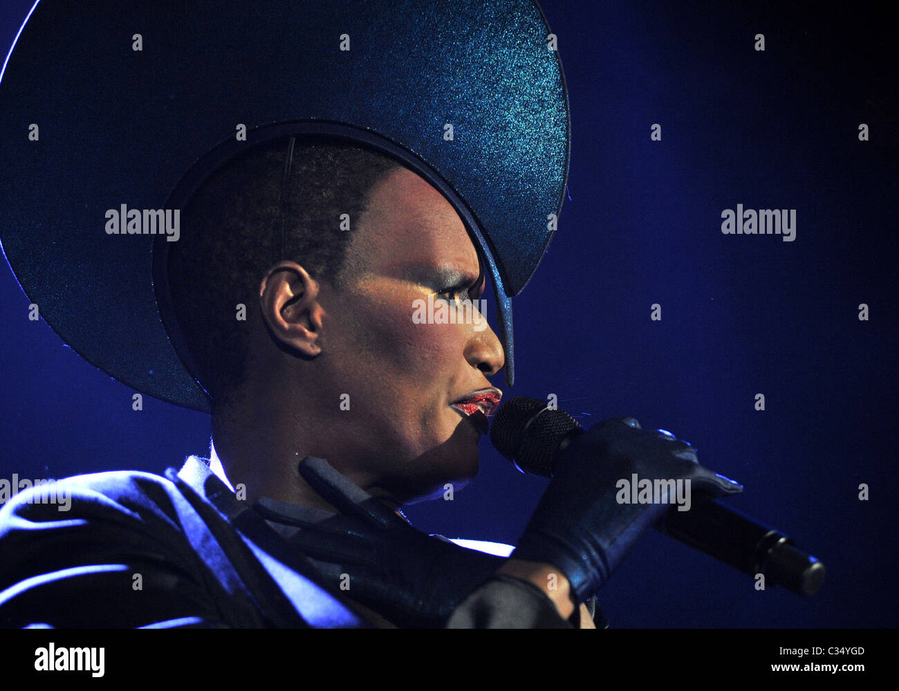 Grace Jones performing live at the Roundhouse London, England - 30.01. ...