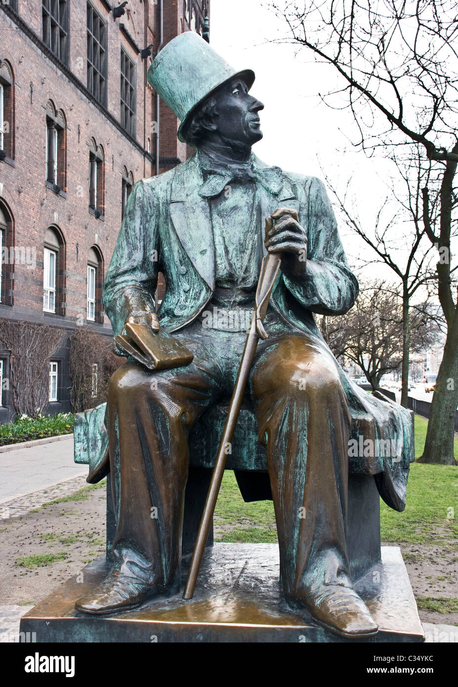 Statue of great Danish fairy tale author writer Hans Christian Andersen ...