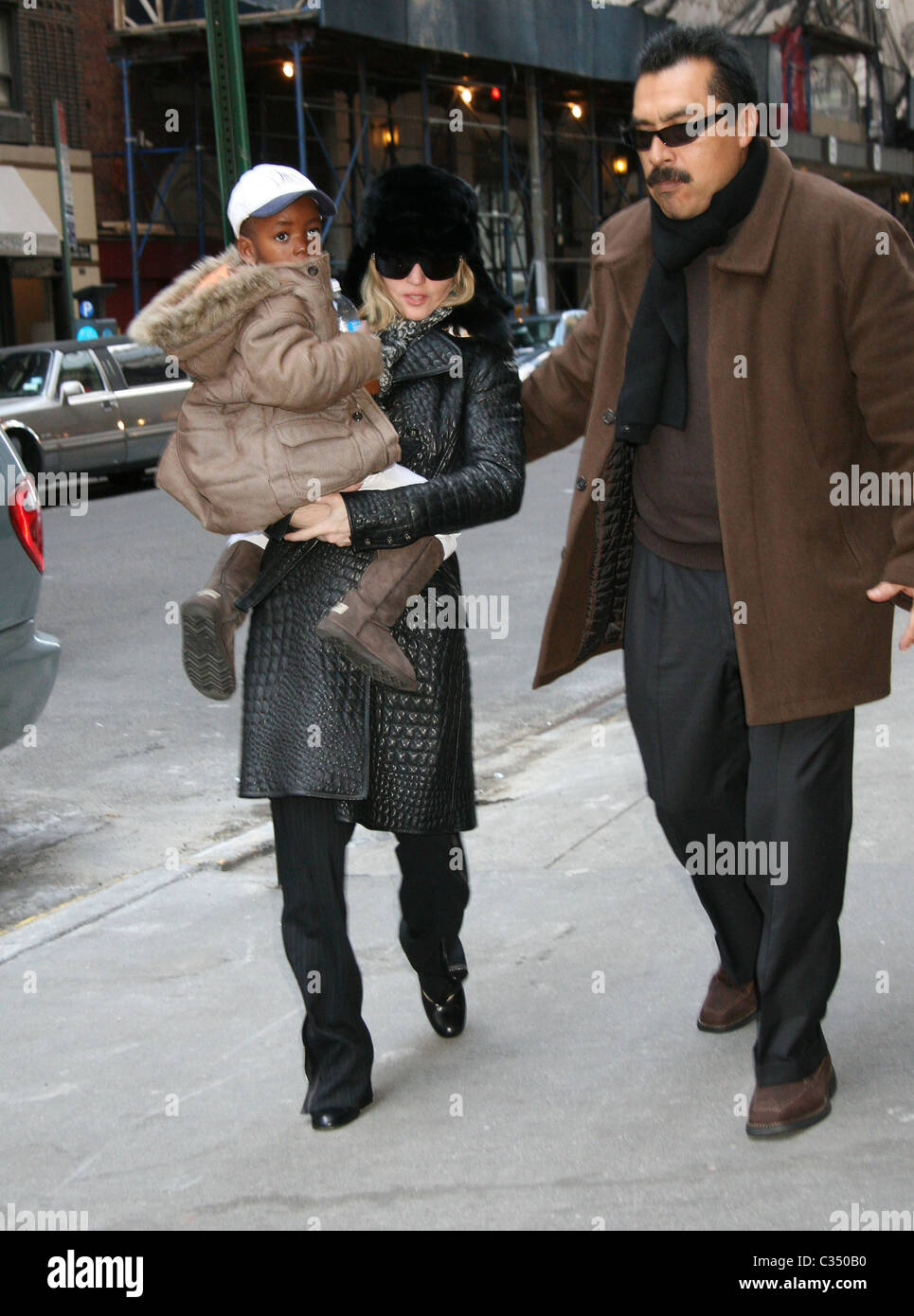 Madonna and David Banda outside the Manhattan Kabbalah Centre New York ...