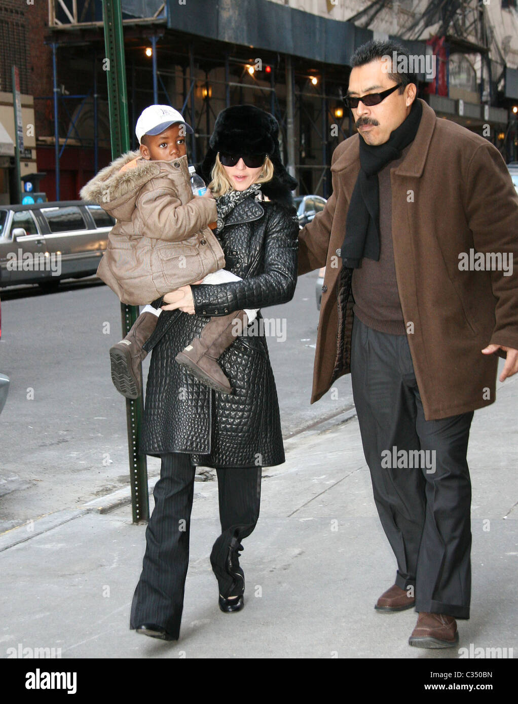 Madonna and David Banda outside the Manhattan Kabbalah Centre New York ...