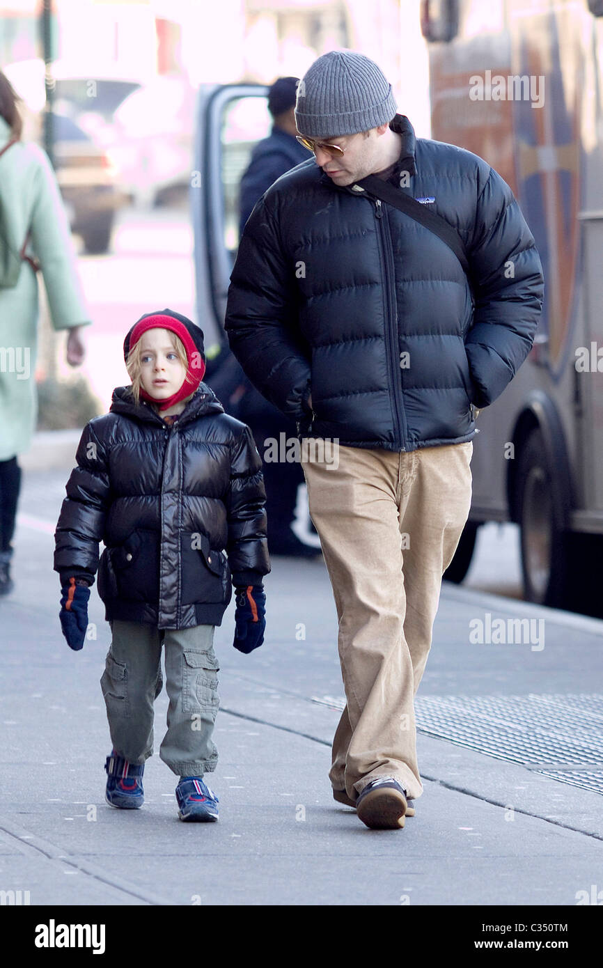 James Wilkie Broderick and father Matthew Broderick out and about in ...