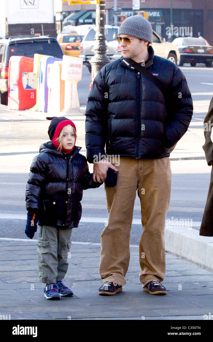 James Wilkie Broderick and father Matthew Broderick out and about in ...