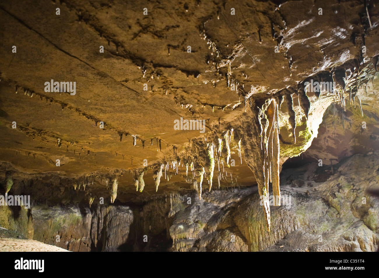 Stalactites in Ingleborough Cave, Clapham, North Yorkshire Dales Stock ...