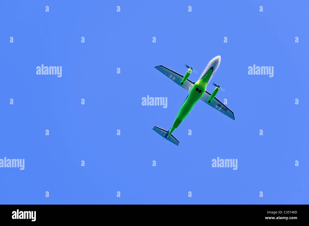 Airplane, London sky, blue, London, UK Stock Photo - Alamy