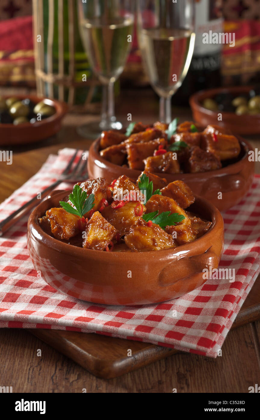 Patatas bravas Tapa. Tapas snack starter Spain Stock Photo - Alamy
