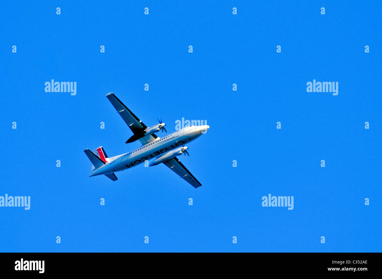 Airplane, London sky, blue, background, London, UK Stock Photo - Alamy
