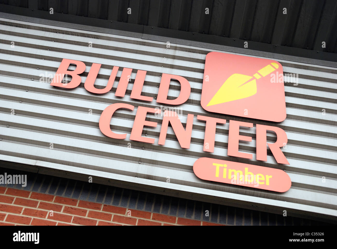 Build Center builder’s merchant sign Stock Photo - Alamy