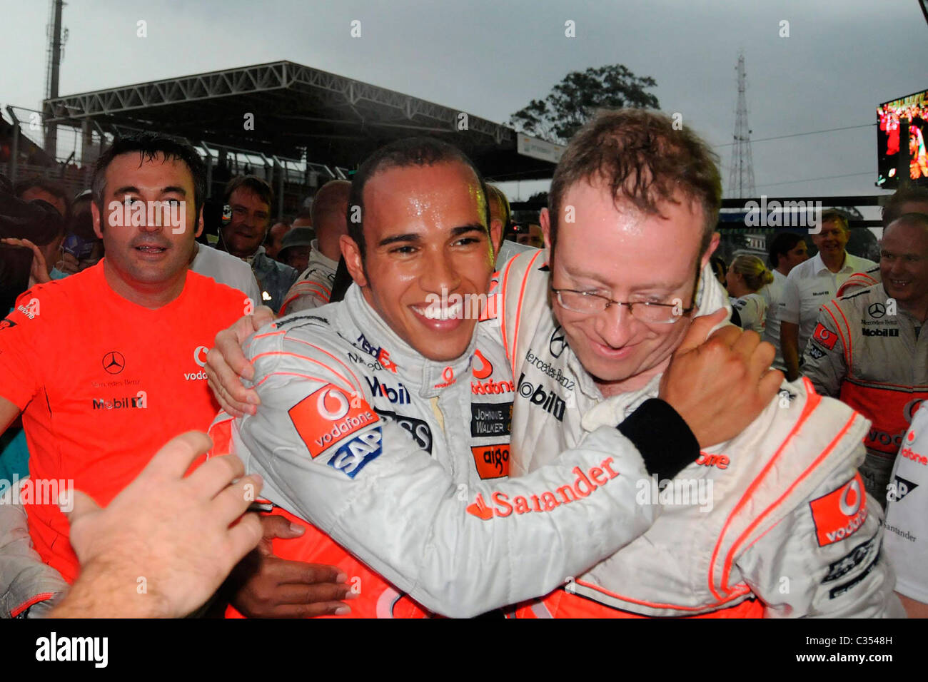Lewis Hamilton 2008 Brazilian Formula 1 Interlagos Grand Prix Sao Paulo ...