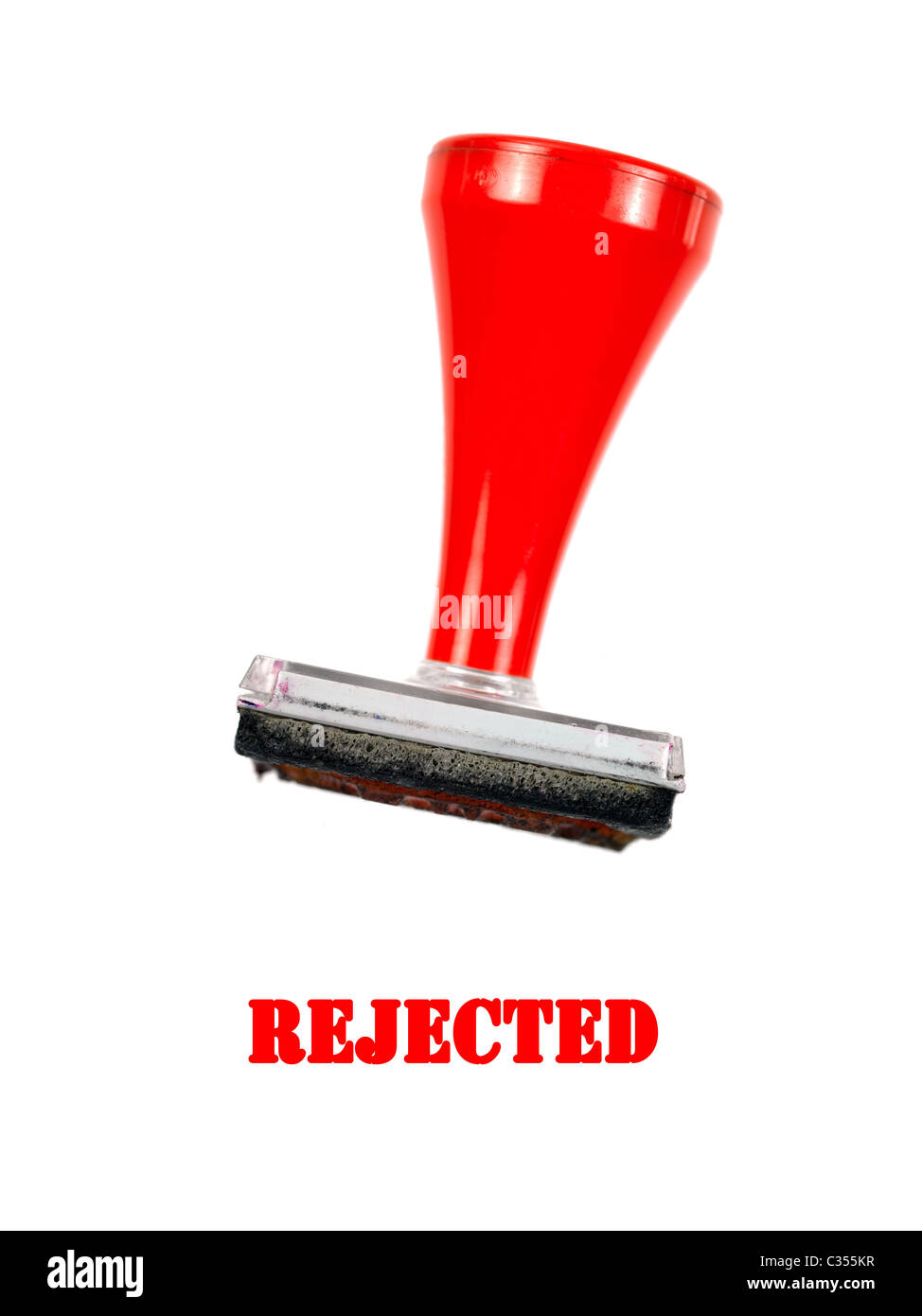 A rubber stamp isolated against a white background Stock Photo - Alamy