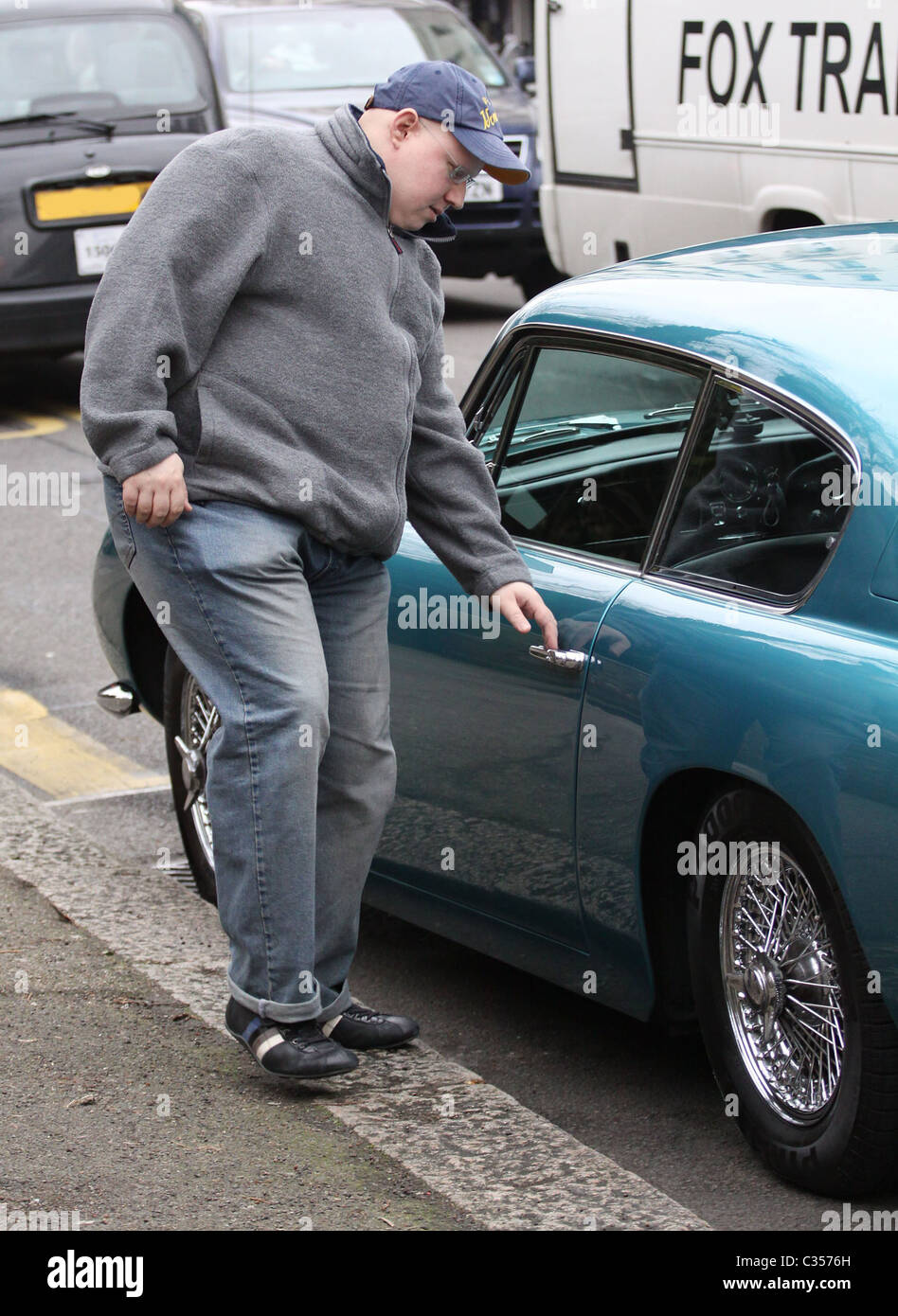 British comedy actor Matt Lucas returning into David Walliams' car ...