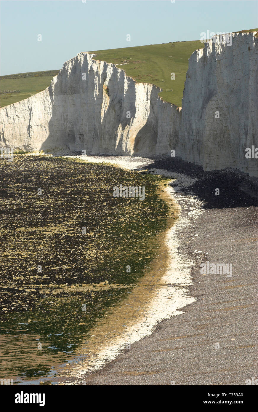 Part of the Seven Sisters (cliffs) from the cliffs above Birling Gap in ...