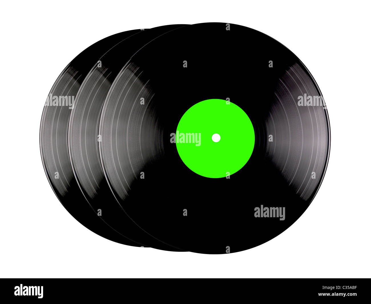 Vinyl records isolated against a white background Stock Photo - Alamy