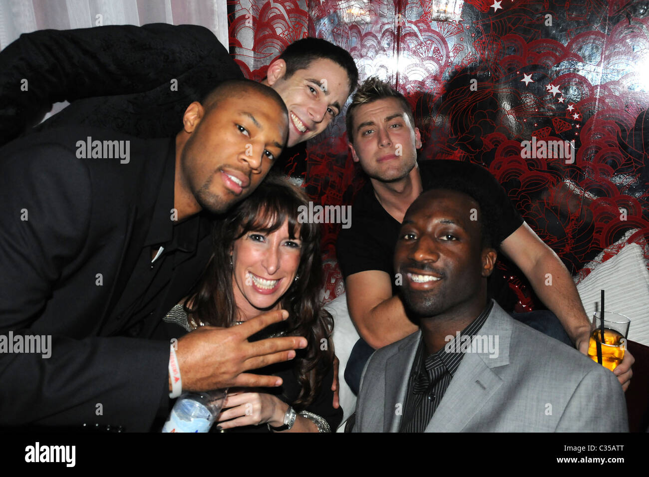 Lance Bass partying with friends at the G Lounge Philadelphia ...