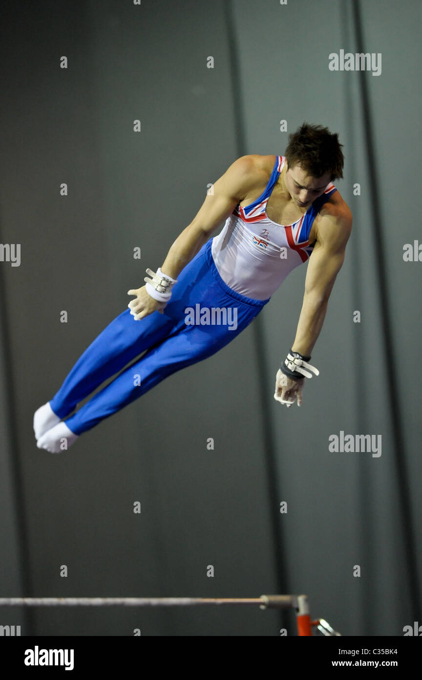 16.04.2011 Glasgow World Cup Gymnastics.Kelvin Hall Glasgow. Daniel Keatings (GBR) in action ...