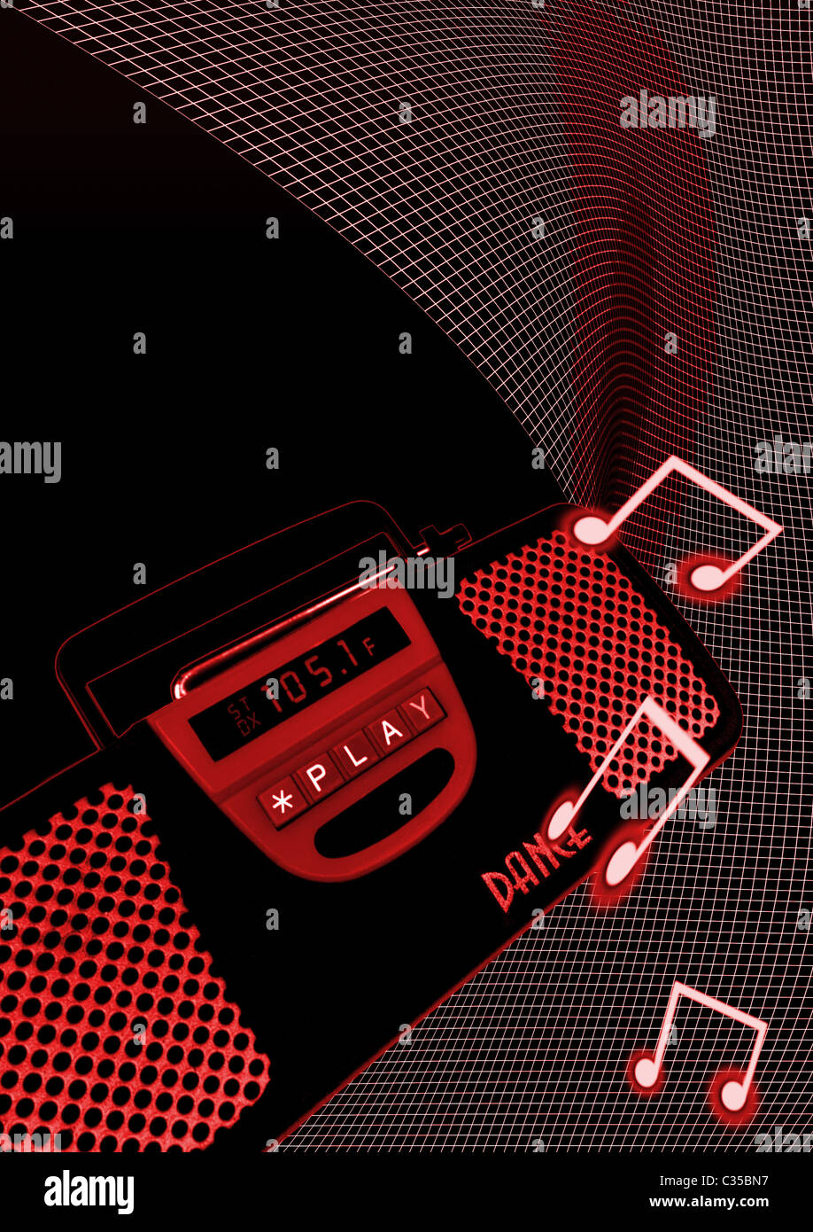 concept image of radio playing music Stock Photo - Alamy