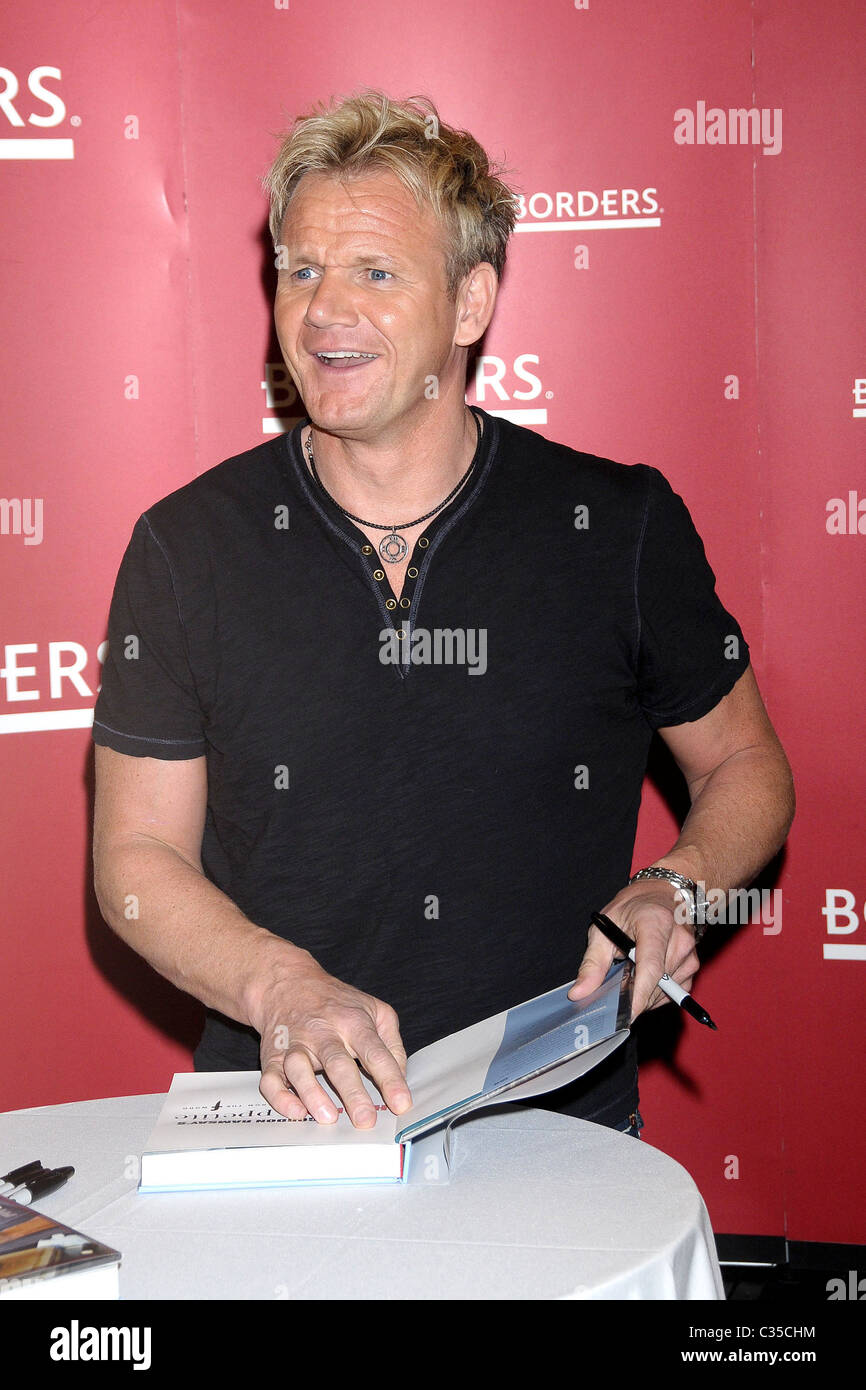 Gordon Ramsay signing his new book 'Gordon Ramsey's Healthy Appetite ...