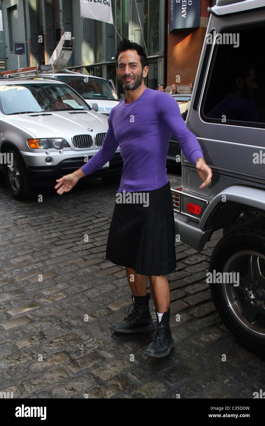 Marc Jacobs poses for photographers outside his hotel in Soho New York ...