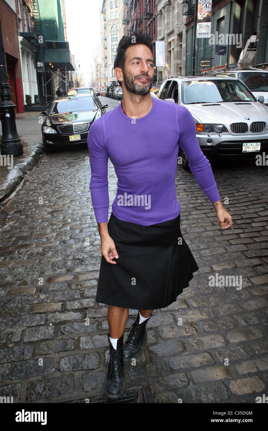 Marc Jacobs poses for photographers outside his hotel in Soho New York ...