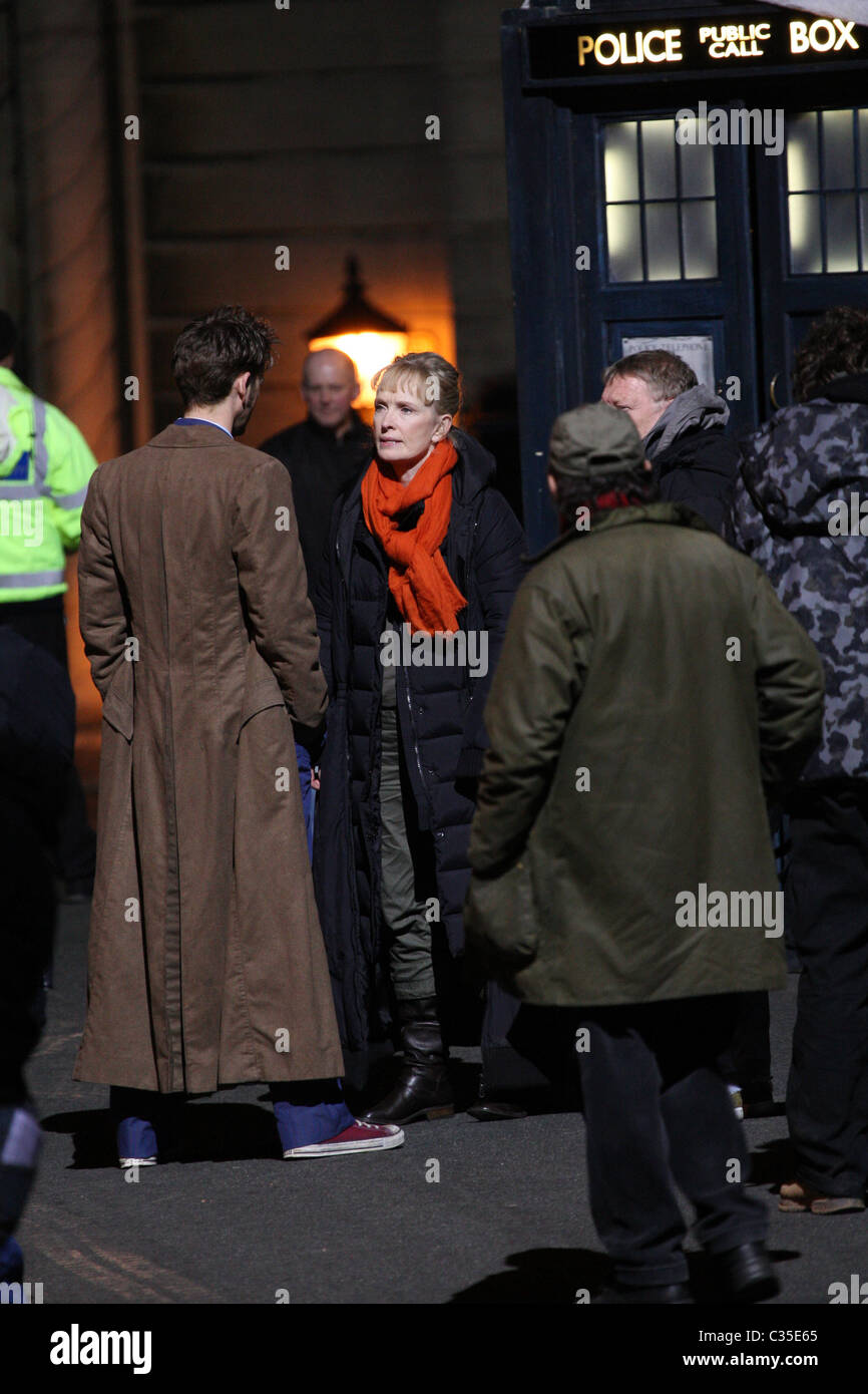 David Tennant and Lindsay Duncan filming a 'Doctor Who' special Wales ...