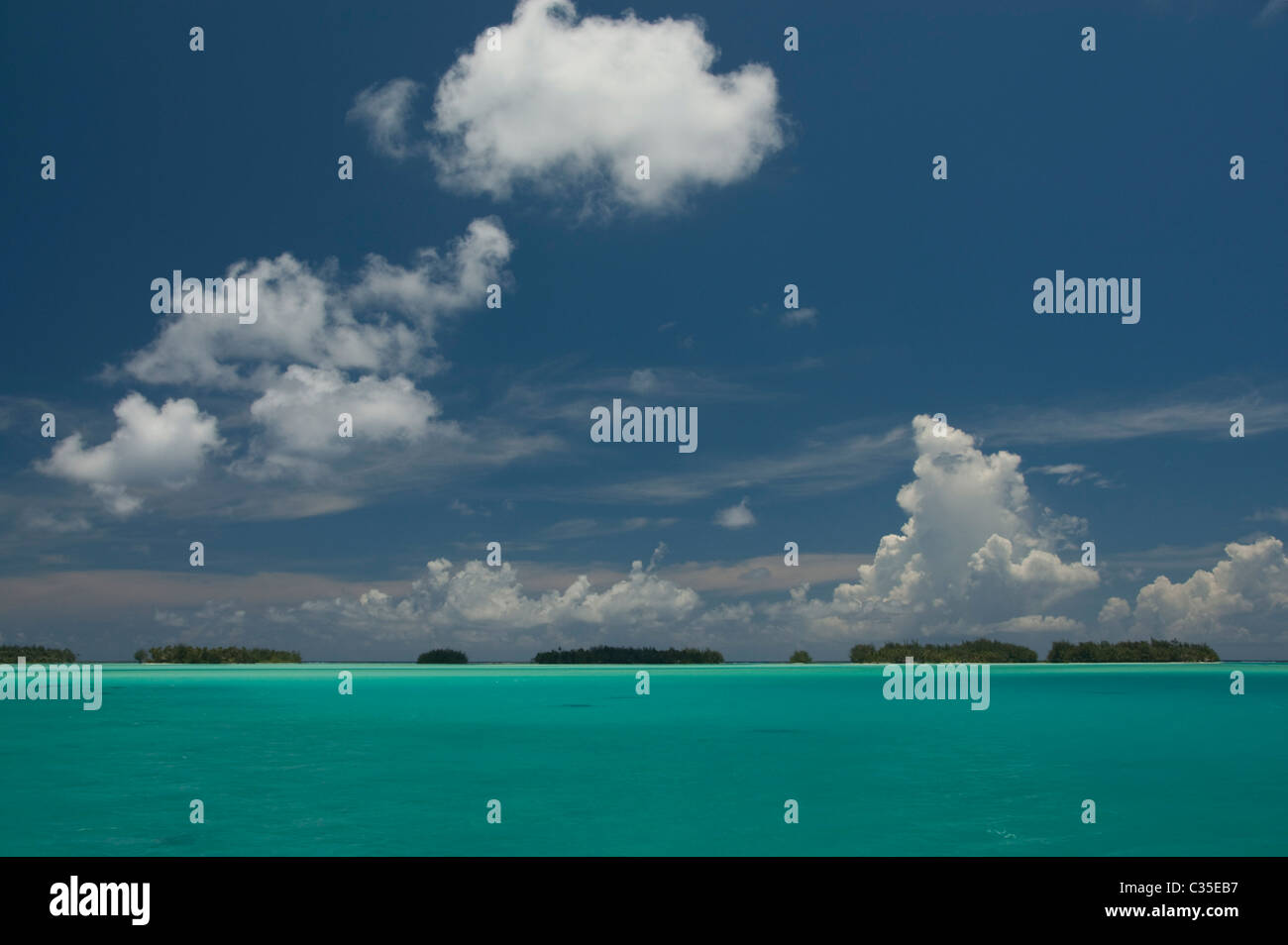 Motu islands Bora Bora Atoll French Polynesia south Pacific ocean Stock ...