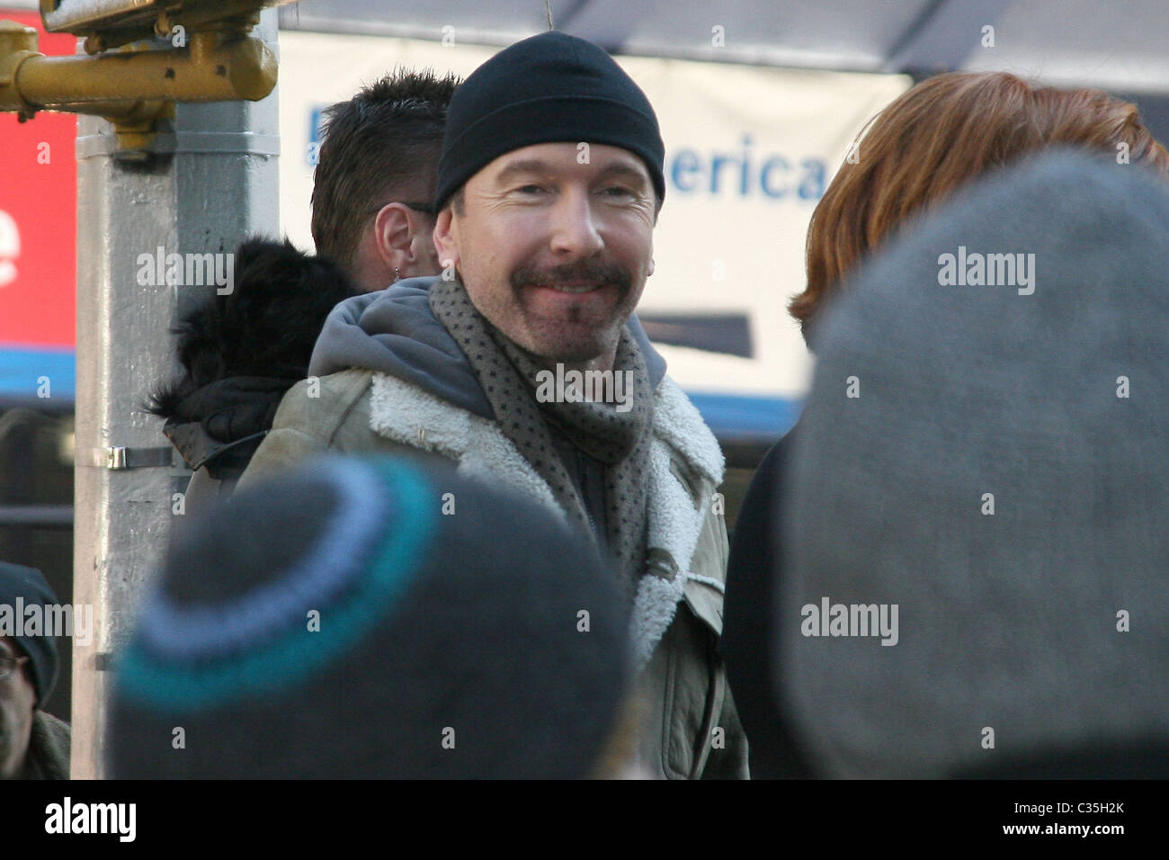 The Edge (aka David Howell Evans) Unveiling of the 'U2 Way' street sign ...